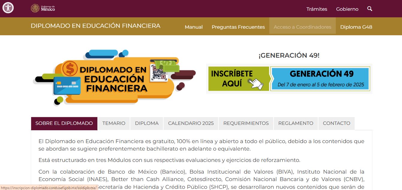 CONDUSEF lanza Diplomado en Educación Financiera: Inscripciones ...